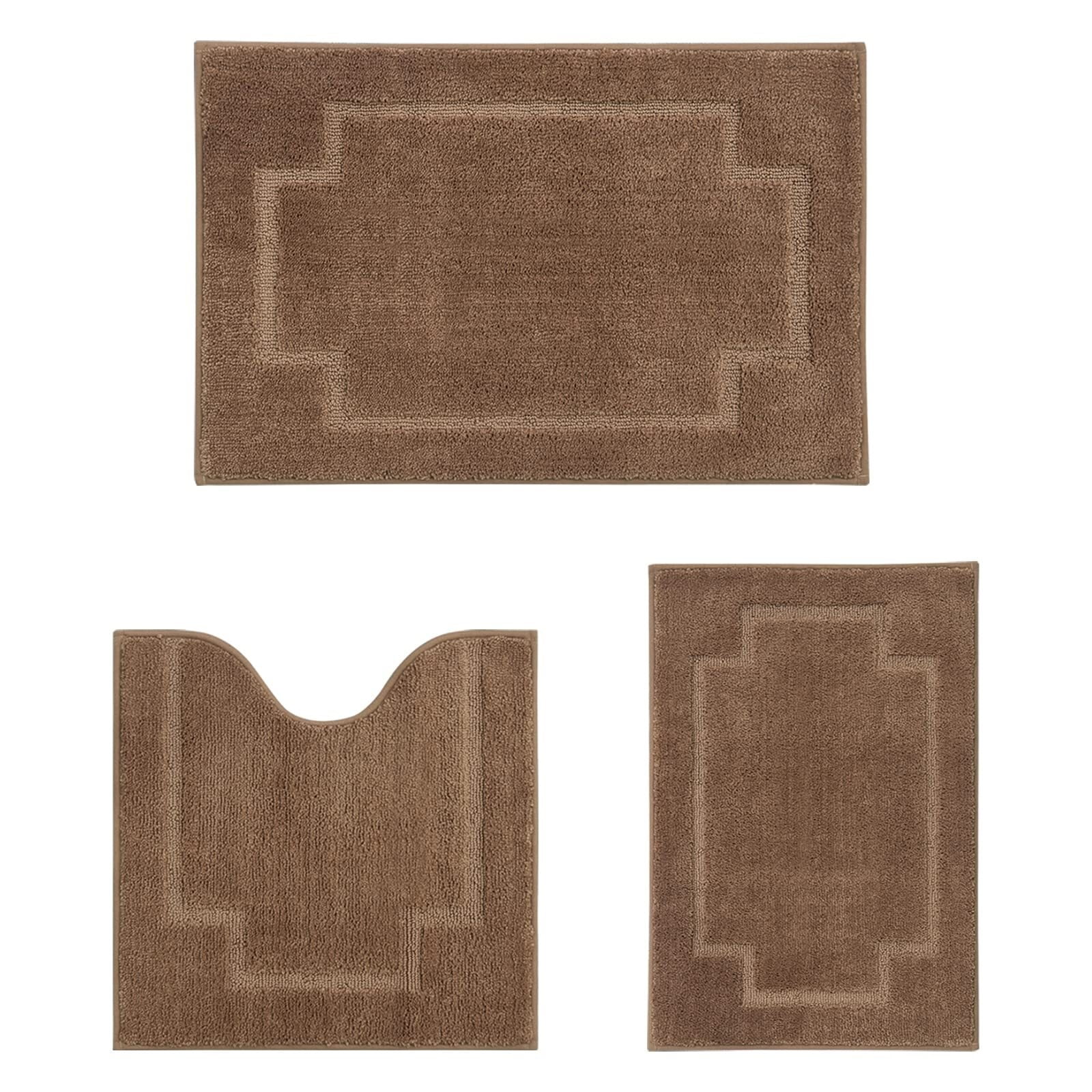 Bath Rugs Set 3 Pieces Bathroom Mat Soft Absorbent Plush Shaggy Soft ...