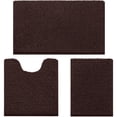 Bath Rugs Set Brown-brown 17"x24"+20"x32"+U Shape 20"x24" 3-Piece ...