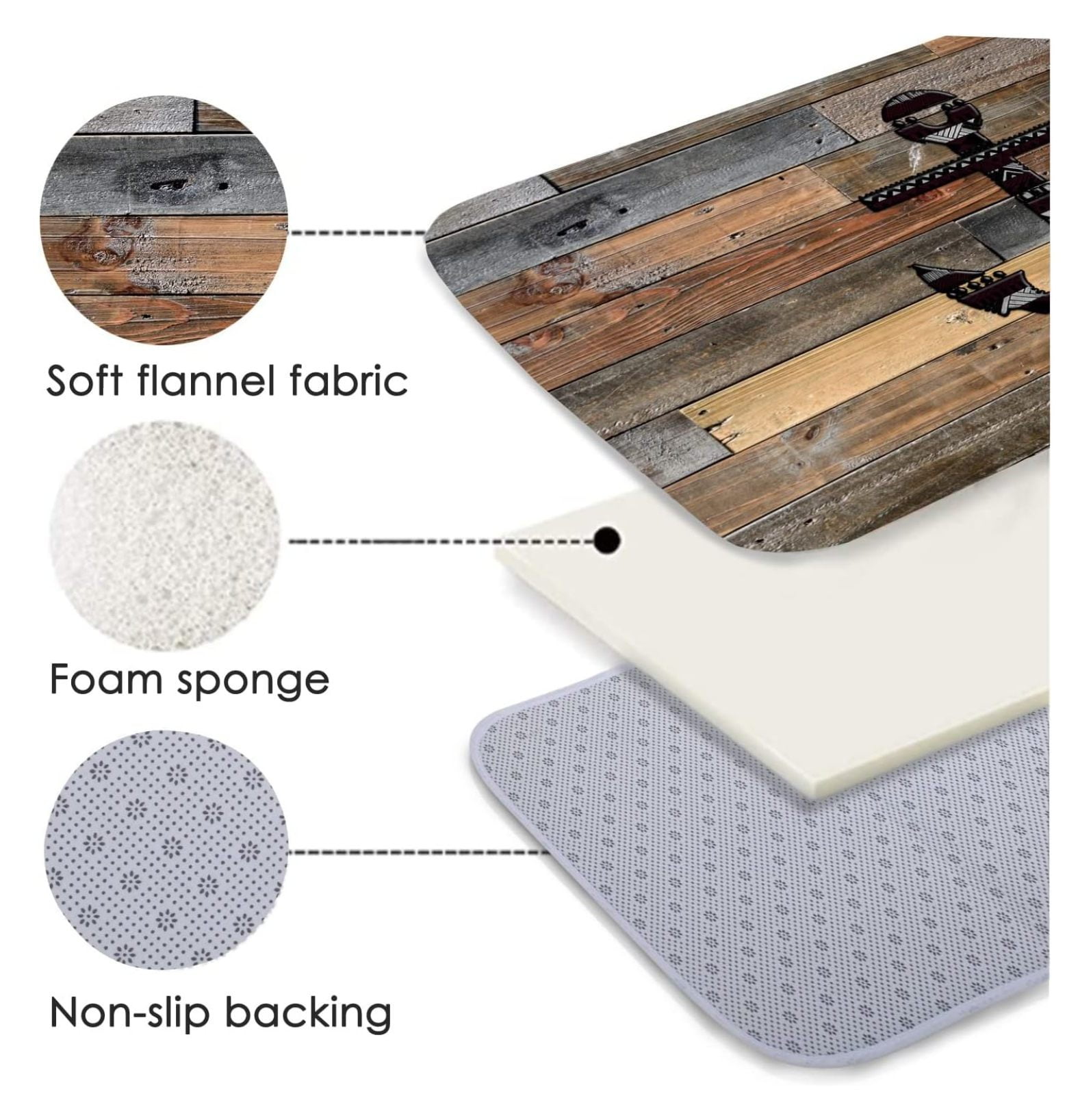 Bath Rugs Sponge Foam Absorbent Soft for Bathroom and Kitchen (47x18 ...