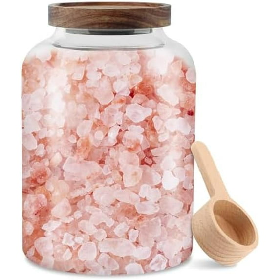 Bath Salt Container,Glass Baths Salts Jar with Wooden Lid and Scoop ...