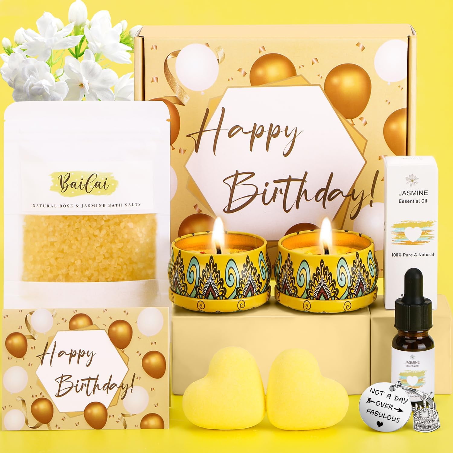 Bath Set Birthday Pamper Gifts Box For Women Her, Unique Skin Care Self ...