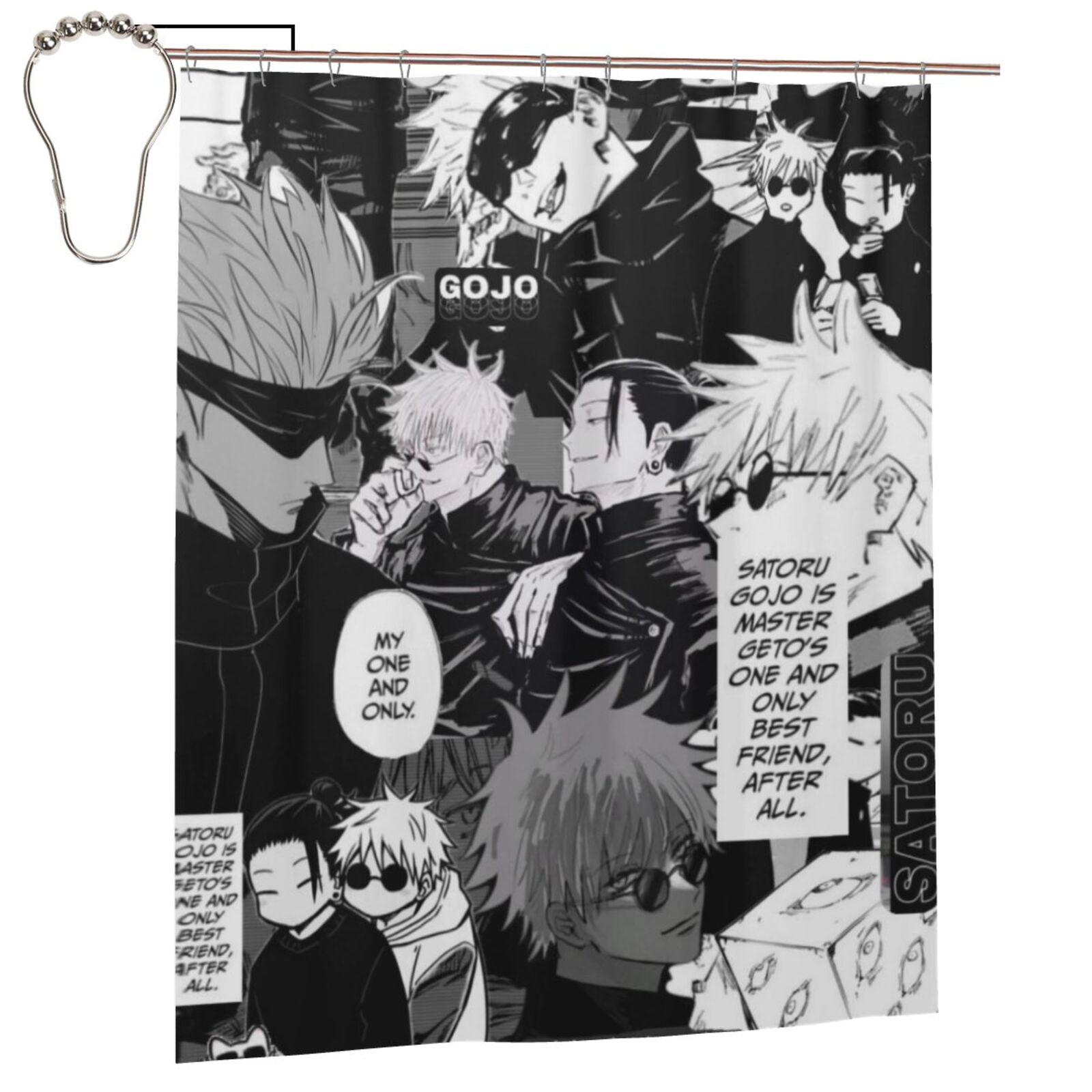 Bath Shower Curtain, Jujutsu Kaisen Gojo Satoru Waterproof Bathroom ...
