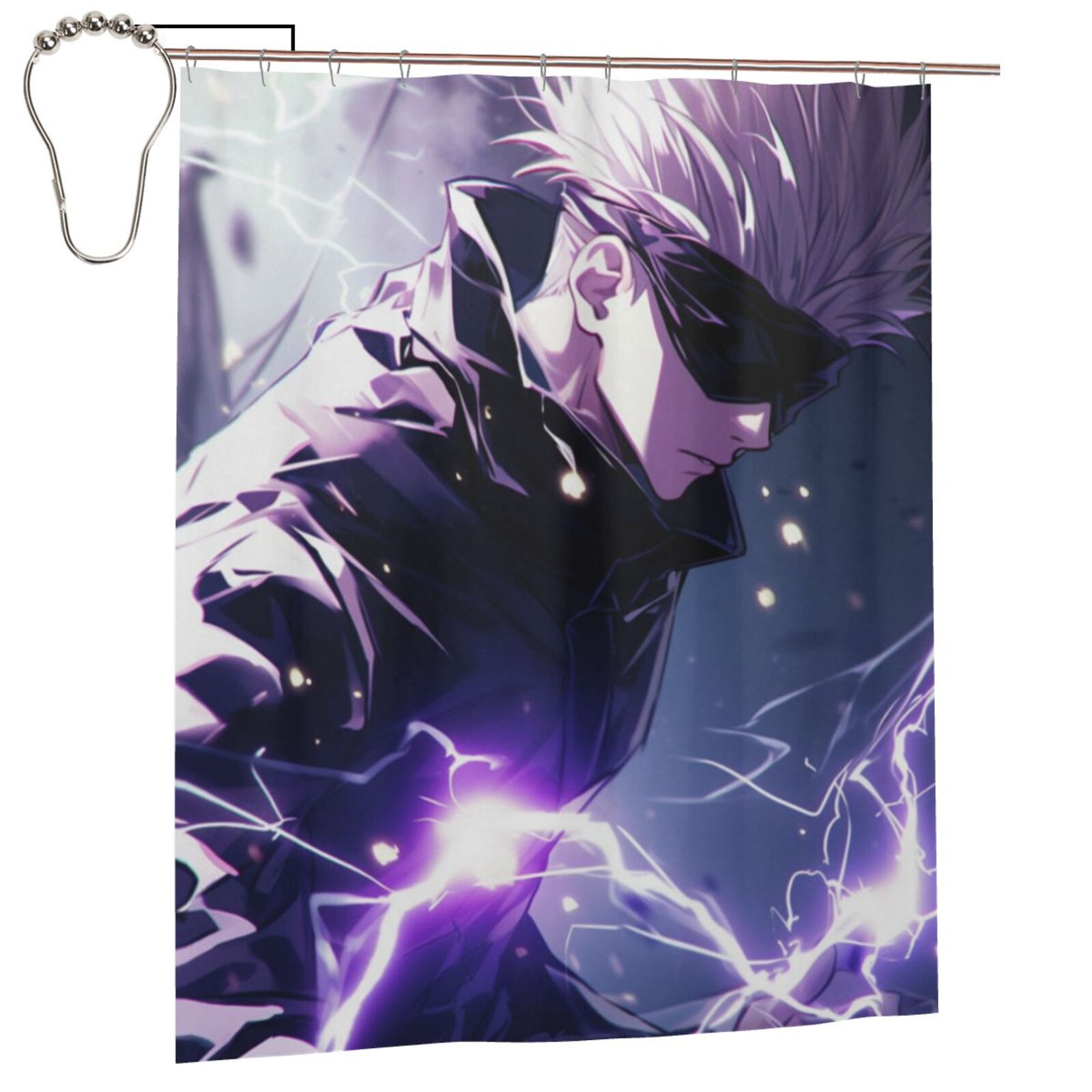 Bath Shower Curtain, Jujutsu Kaisen Gojo Satoru Waterproof Bathroom ...