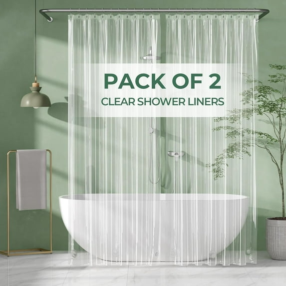 Bath Shower Curtain Liner 2 Pack, 72 x 96 Inches Extra Long PEVA ...