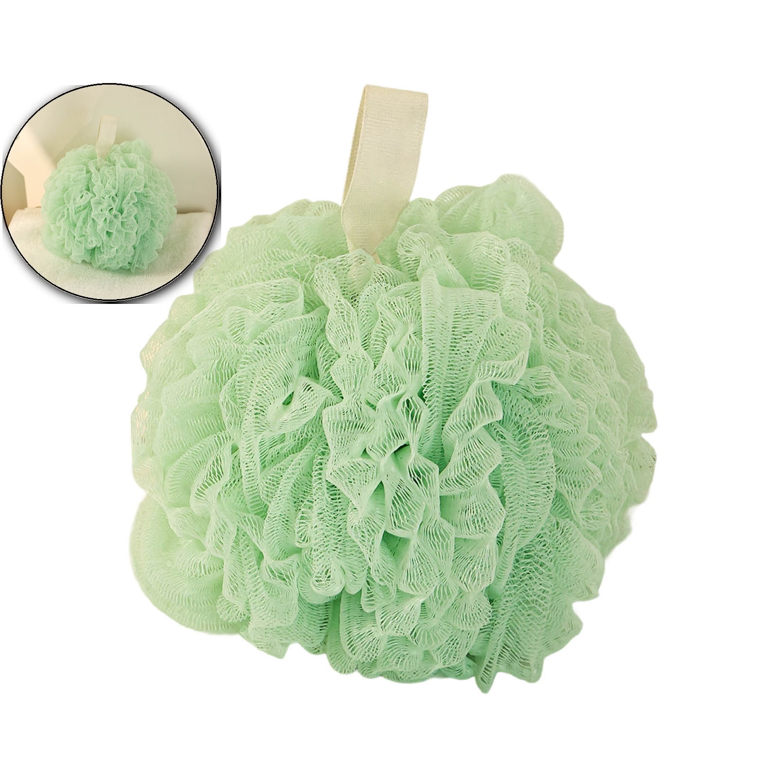 Bath Shower Loofah Sponge Bath Mesh Pouf Shower Ball Body Scrubber ...