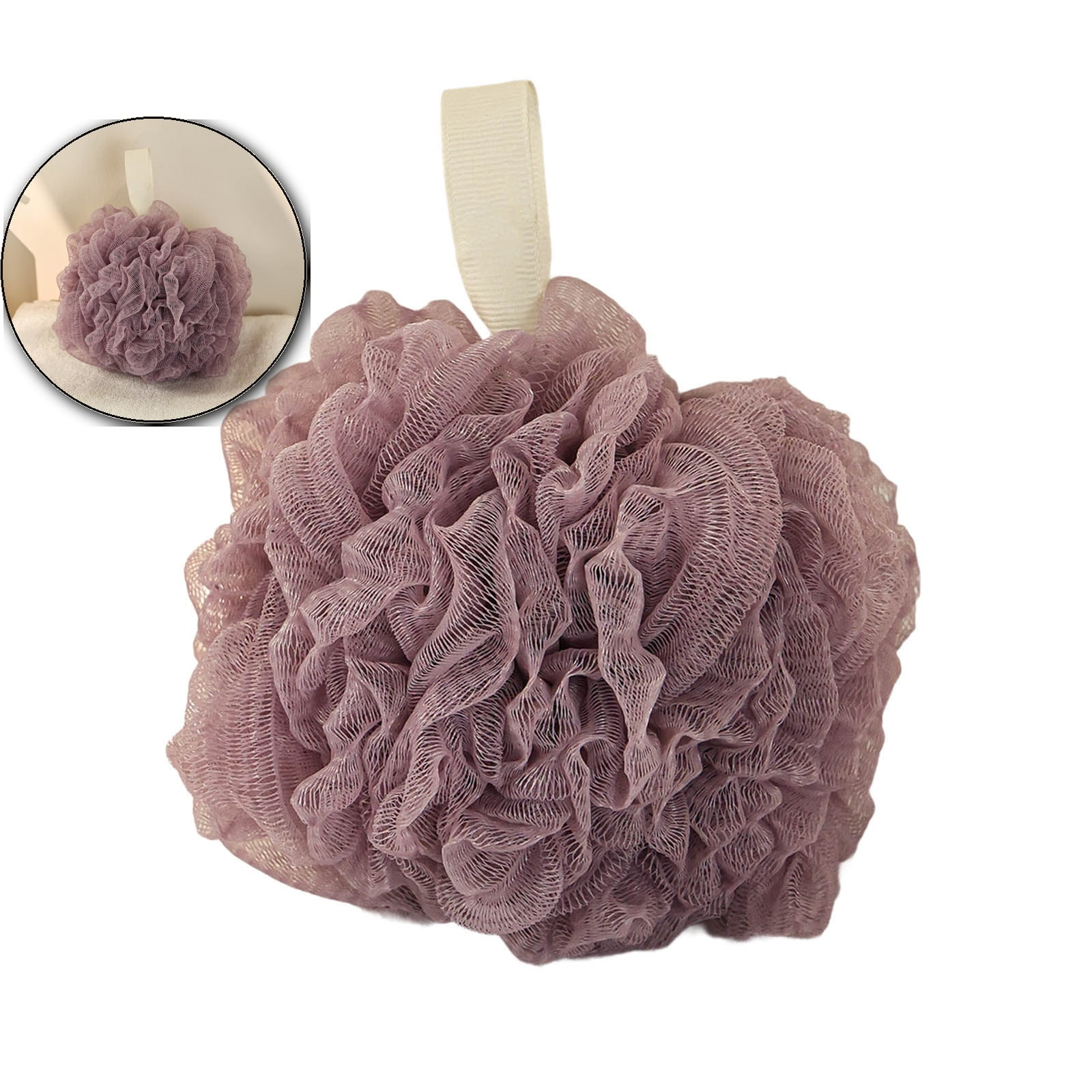 Bath Shower Loofah Sponge Bath Mesh Pouf Shower Ball Body Scrubber ...