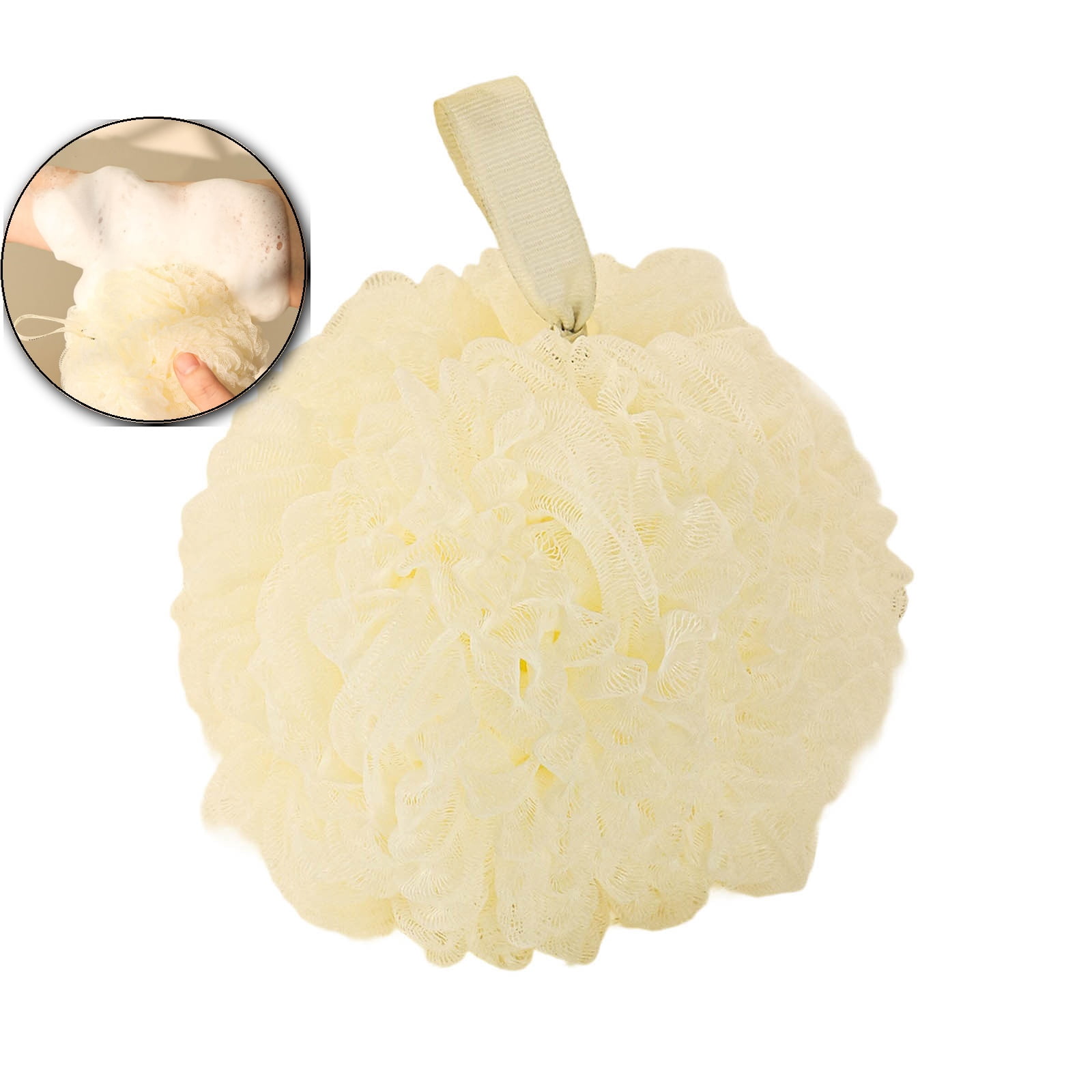 Bath Shower Loofah Sponge Bath Mesh Pouf Shower Ball Body Scrubber ...