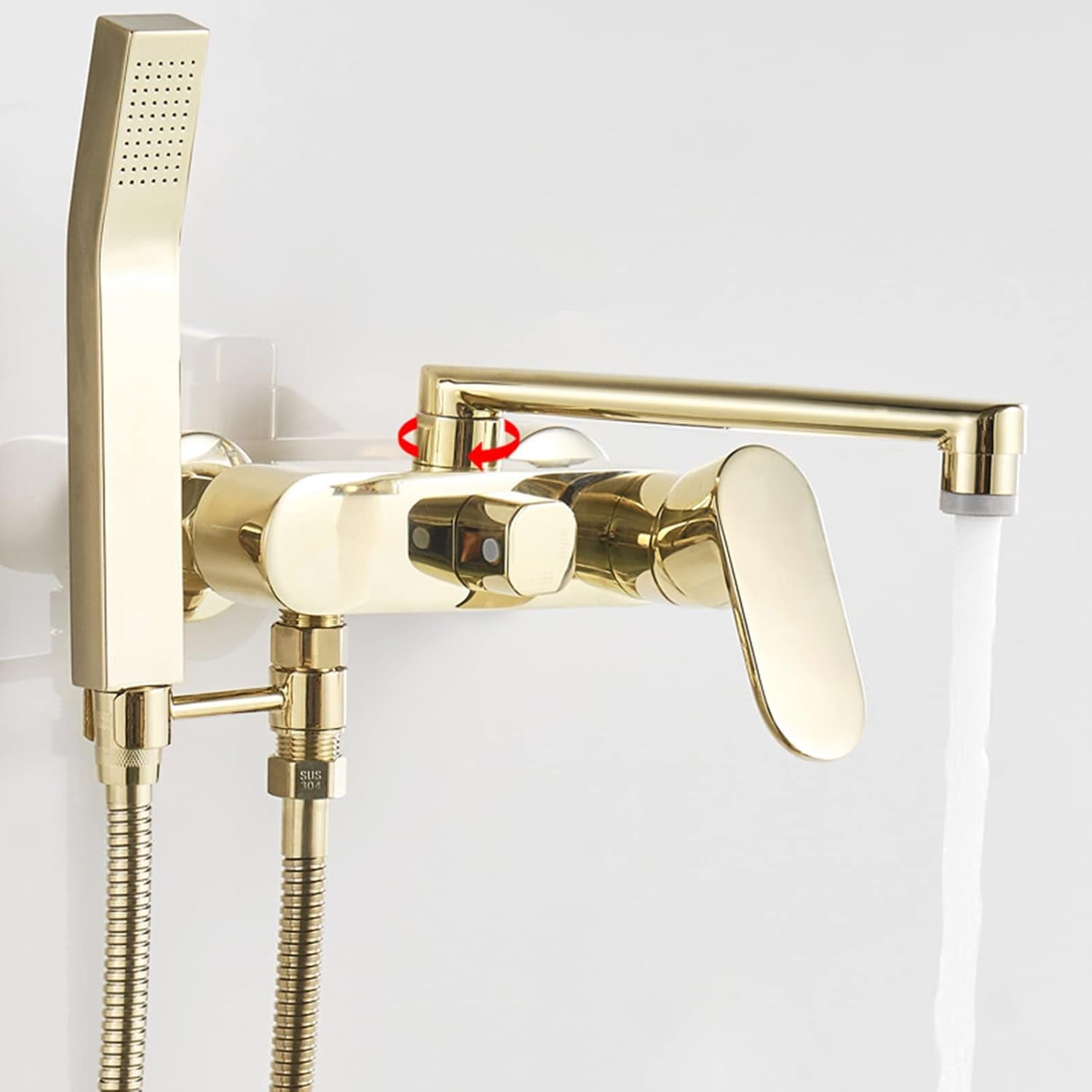 Bath Shower Mixer Tap Brass Hot and Cold Water Double Hole Shower ...