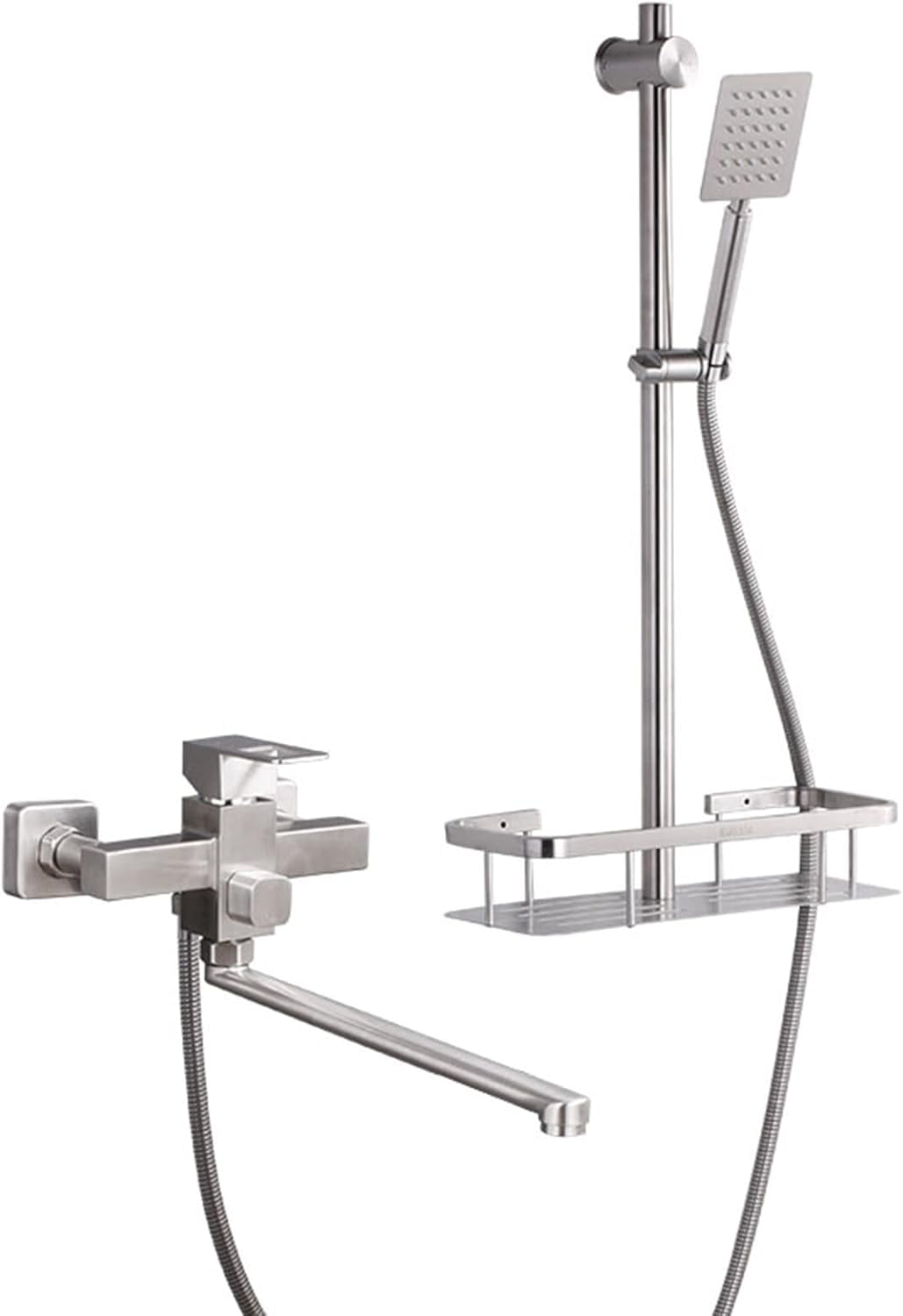 Bath Shower Mixer Tap Stainless Steel Hot and Cold Water Swivel ...