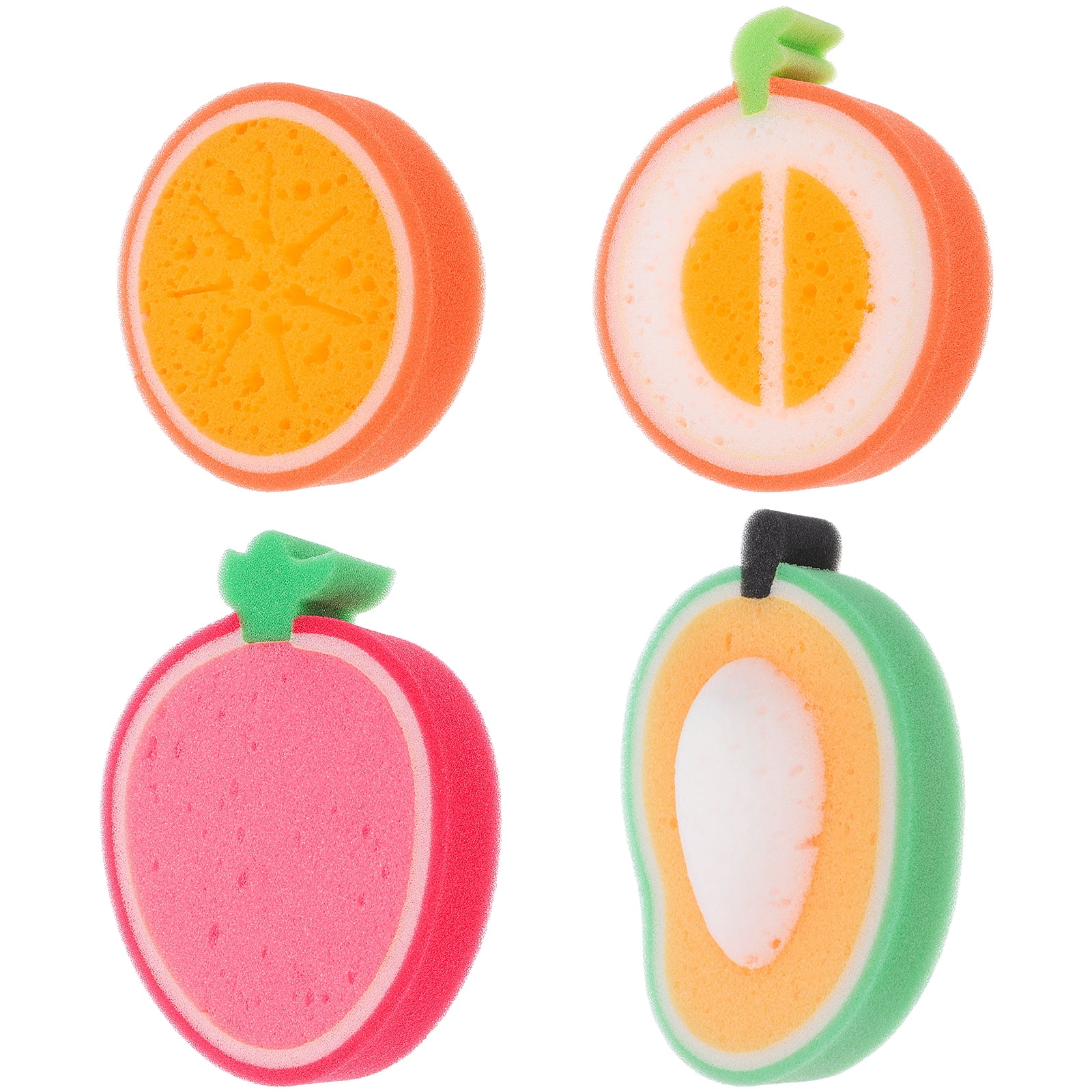 BALAHAPY Cartoon Bath Sponges Assorted Color 4Pcs 5.9X4.7X1.2In ...