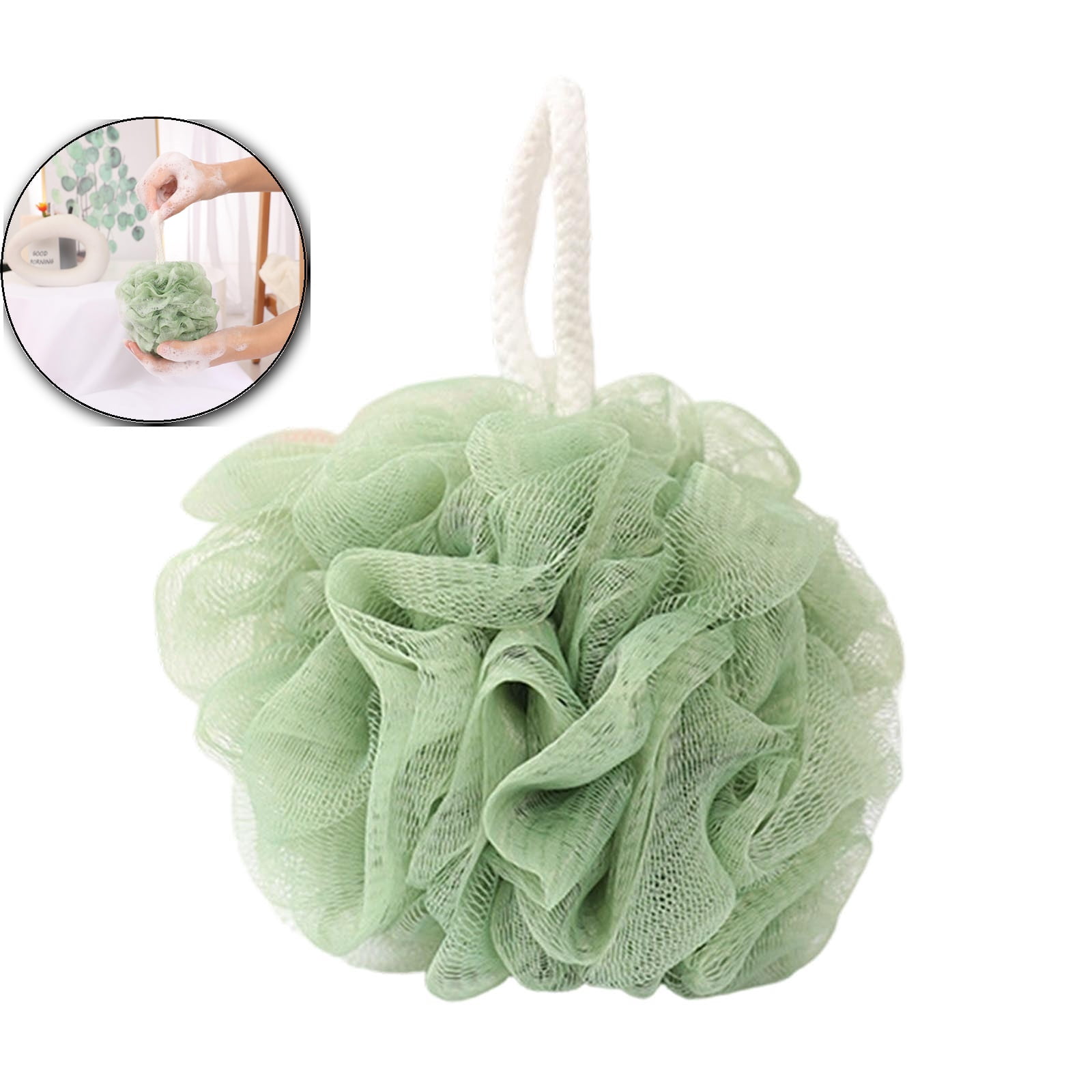 Bath Shower Sponge Loofah, High-Density Mesh Pouf Bath Ball, Shower ...