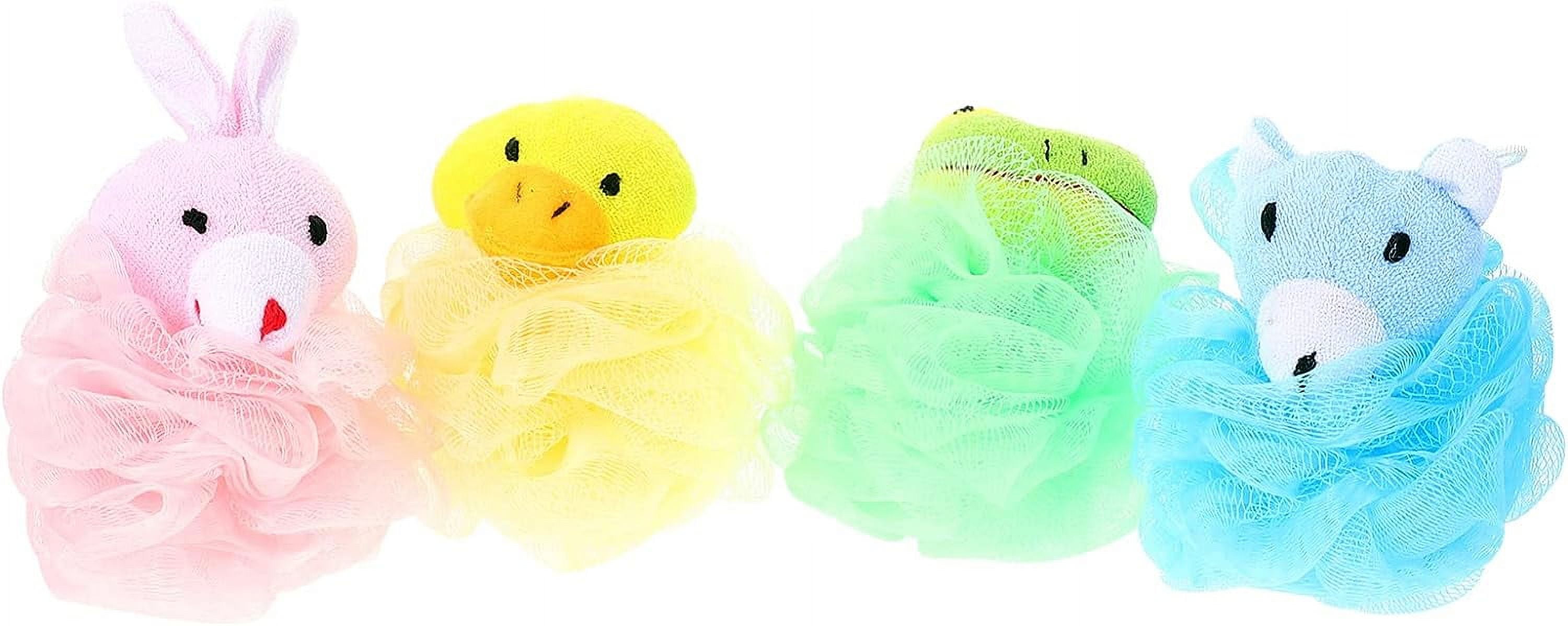 Bath Sponge 4pcs Adults Pouf, Bathroom Home Wash Cartoon Shower Newborn ...
