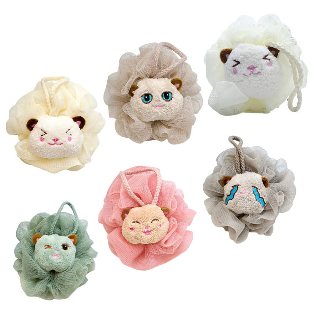 Bath Sponge Bathing Bath Sponges for Kids 6Pcs Shower Loofahs Mesh Pouf ...