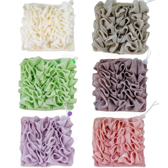 Bath Sponge Exfoliating Loofah, Shower Washcloth with Soap Holder, 2-in ...