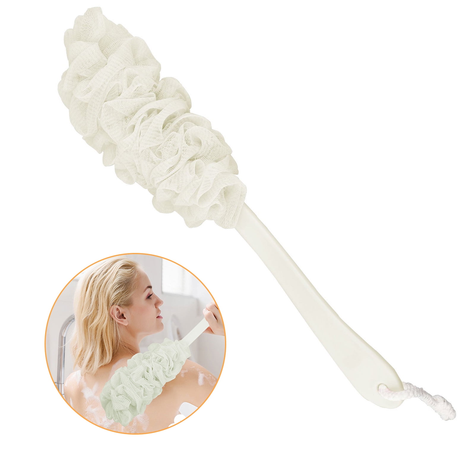 Bath Sponge with Long Handle, Shower Loofah Brush, Back Cleaning ...