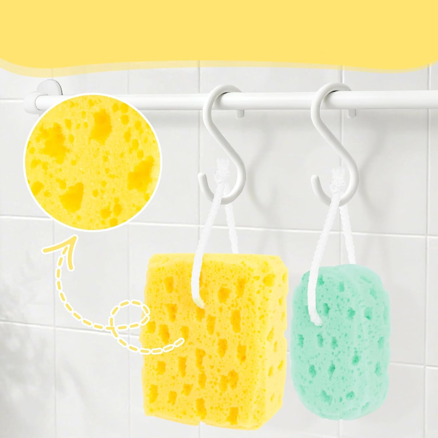 Bath Sponge - Loofah Body Scrubber, Soft Exfoliating Shower Pouf, Rich ...