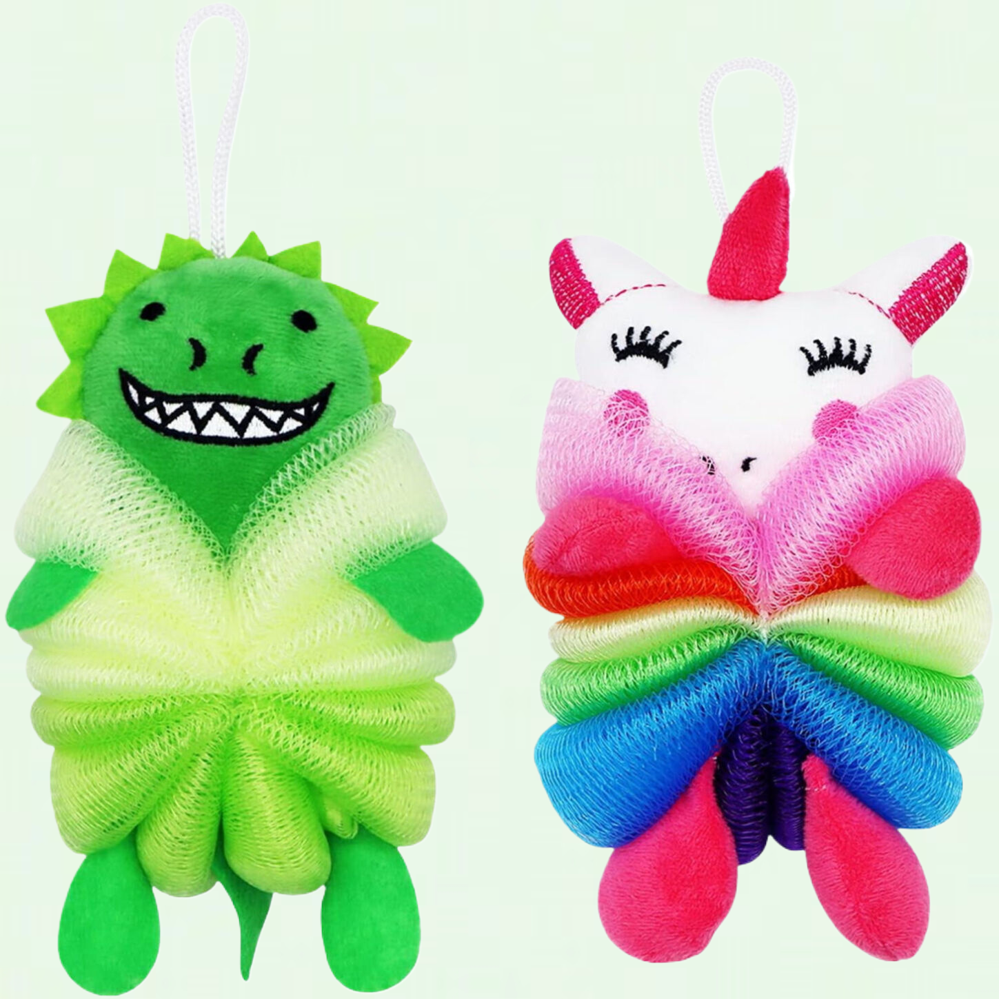 Bath Sponge for Kids, 2 Pcs Toddler Body Shower Sponge, Cute Cartoon ...