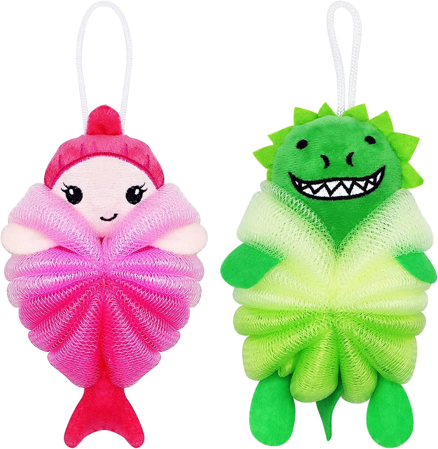 Bath Sponge Shower Loofahs for Kids, 2 Pcs Toddler Shower Sponge Body ...