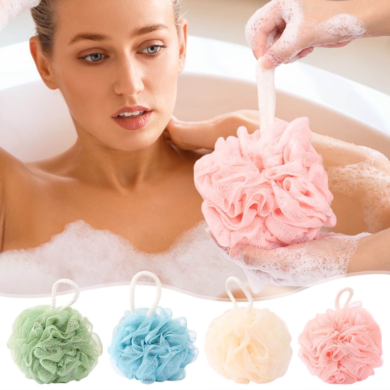 Bath Sponge Soft Non-Scattering Luffa | Dual-Tone Body Scrubber ...