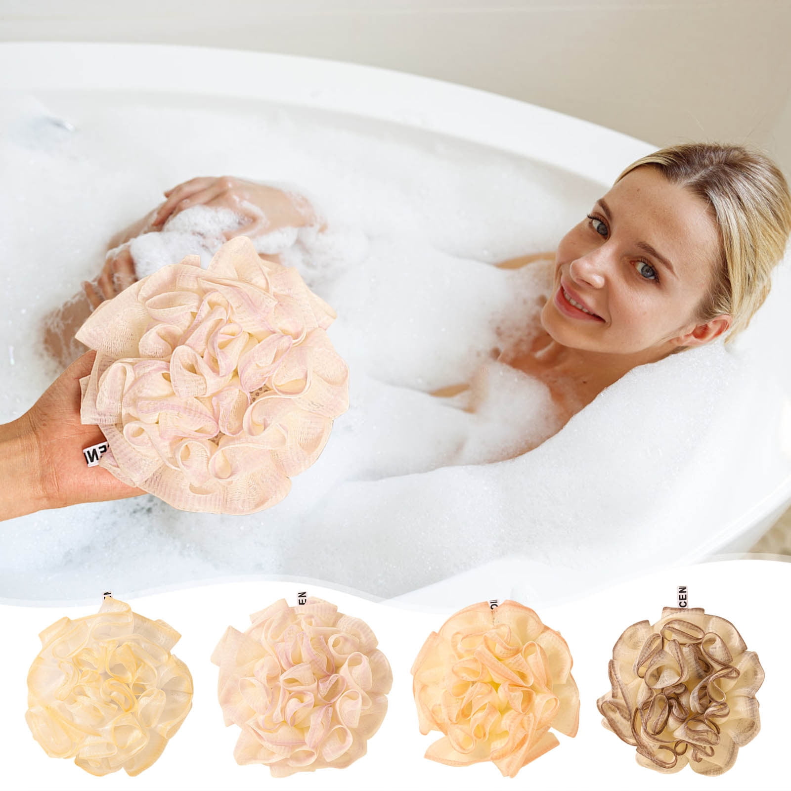 Bath Sponge Ultra Soft Lathering Body Scrubber | Two-Tone Non ...