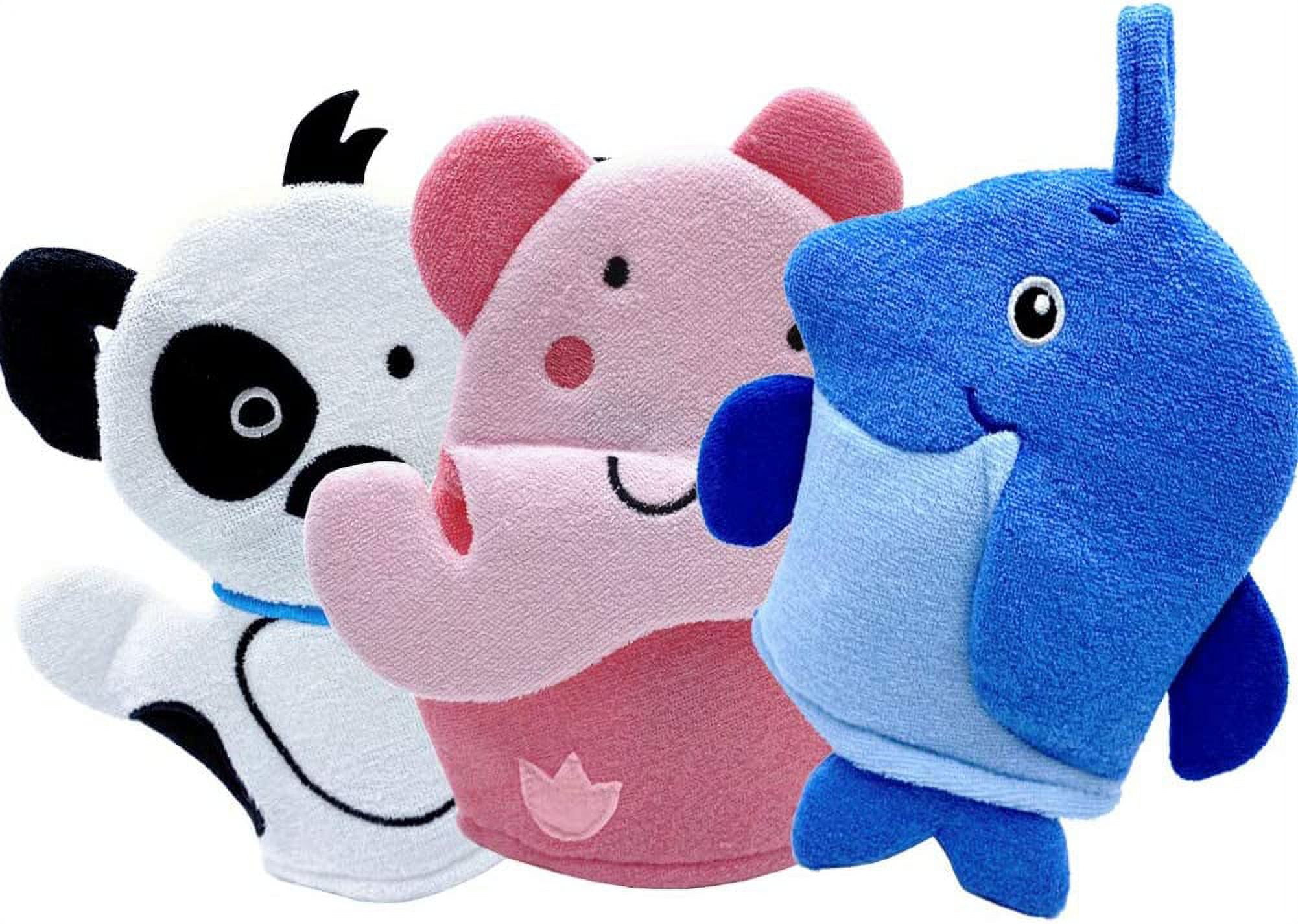 Bath Sponge for Kids Cute Animal Shower Bathing Mitt Loofah Soft Wash ...