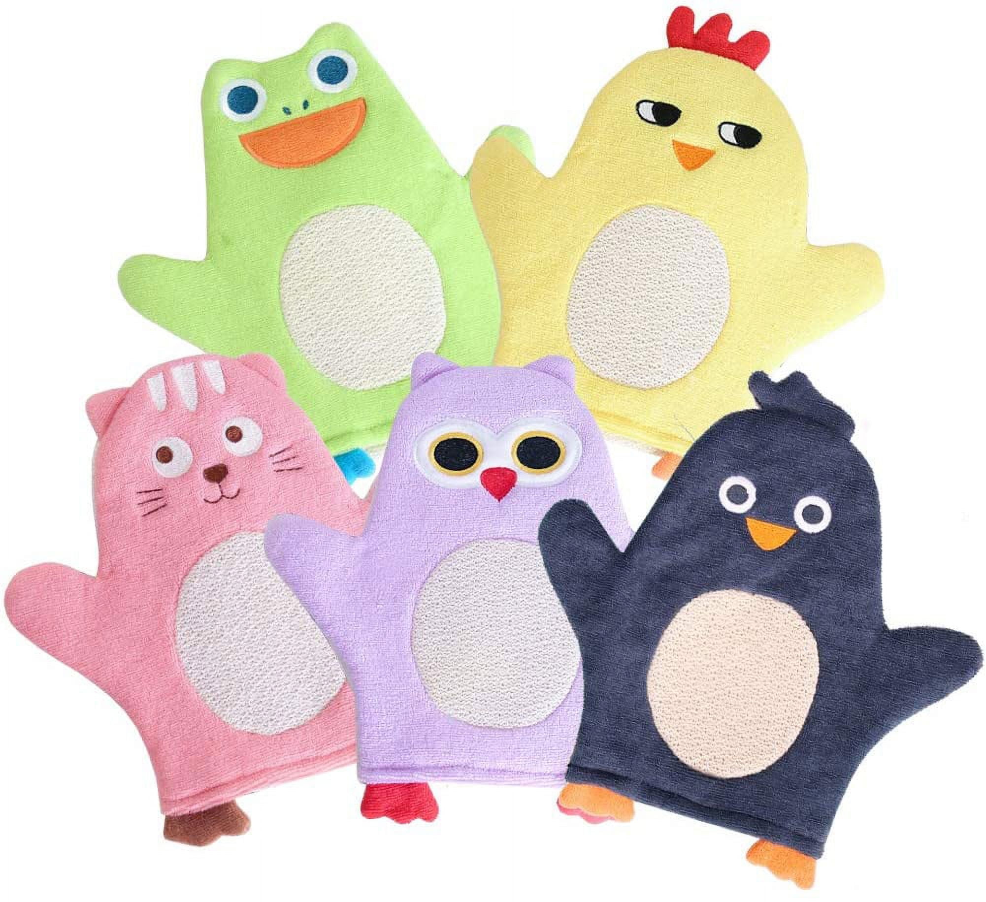VATENICK Bath Sponge for Kids, Cute Animal Bath Mitt, Soft Cotton ...