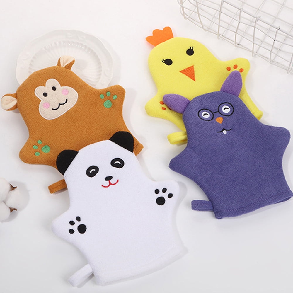 Bath Sponge for Kids Cute Animal Shower Bathing Mitt Loofah Soft Wash ...