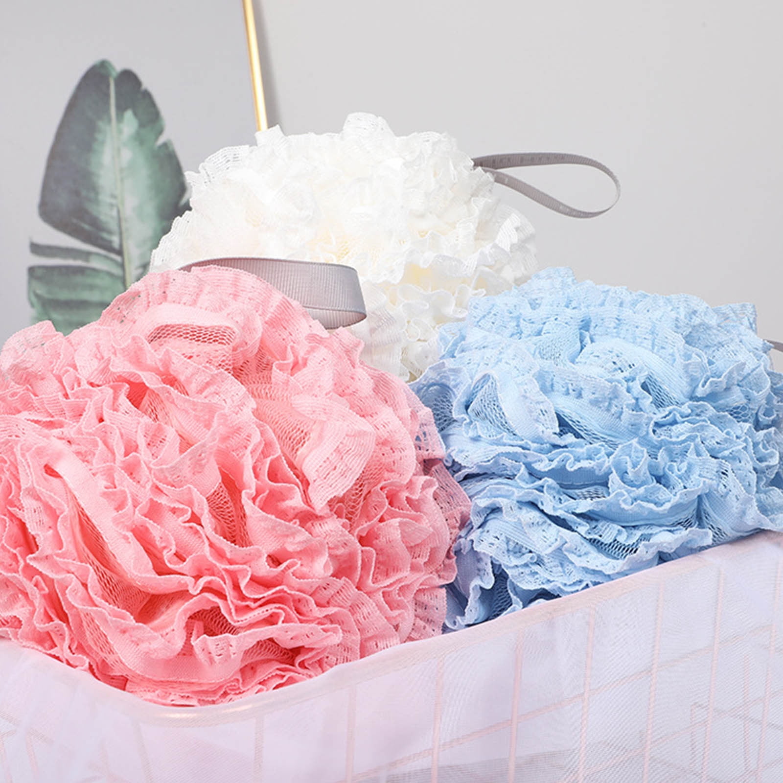 Bath Sponge with Airflow Design - Non-Shedding Exfoliating Pouf for ...