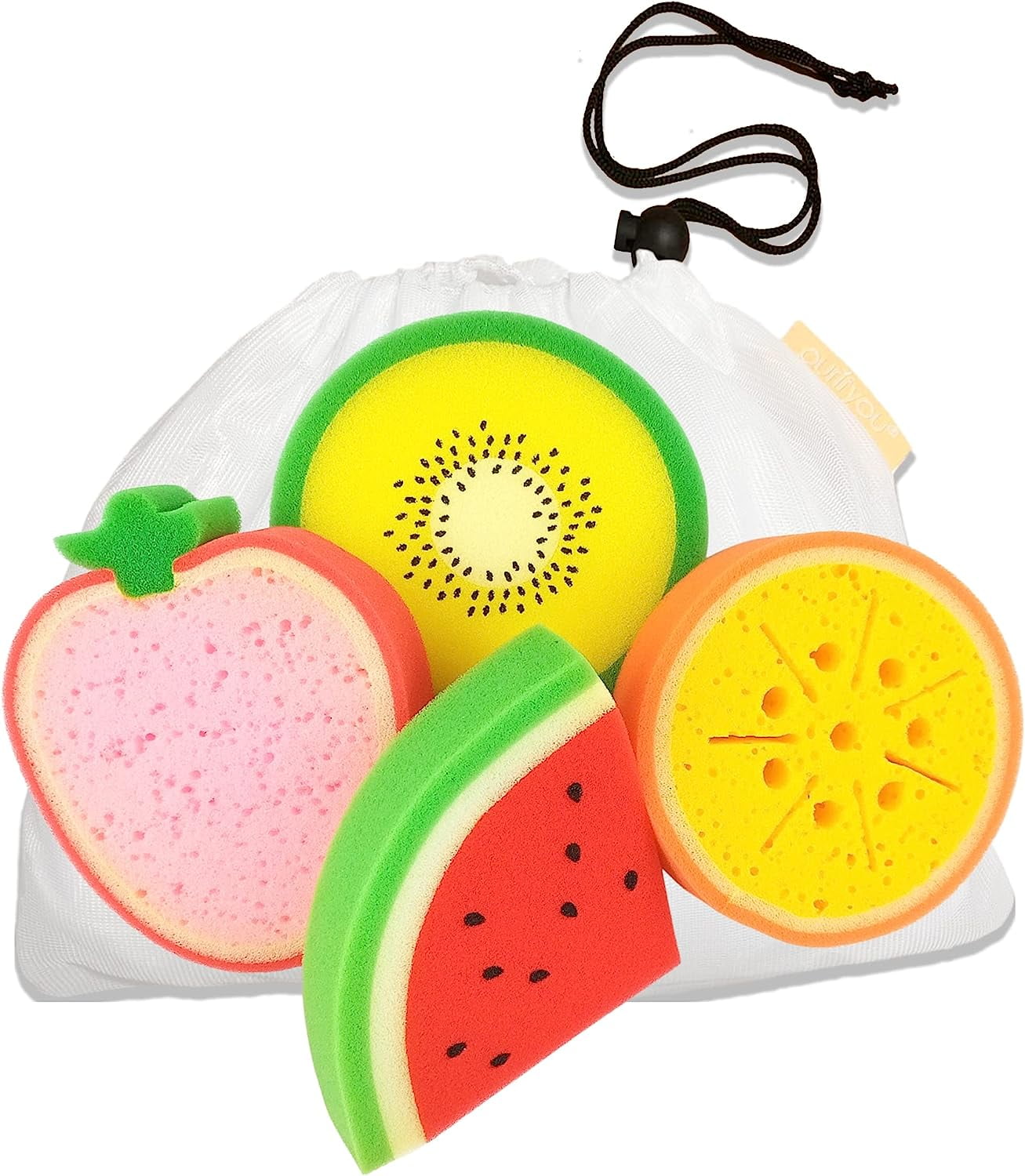 Bath Sponges for Kids - Set of 4 Extra Large Fun Kid Bath Toys Sponges ...