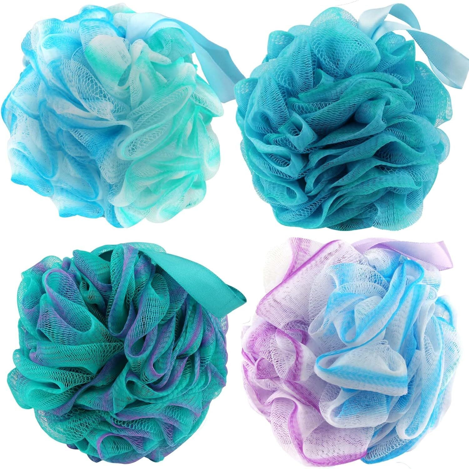 Bath Sponges Loofahs 70 Grams Large Size,4 Pack Shower Sponge ...