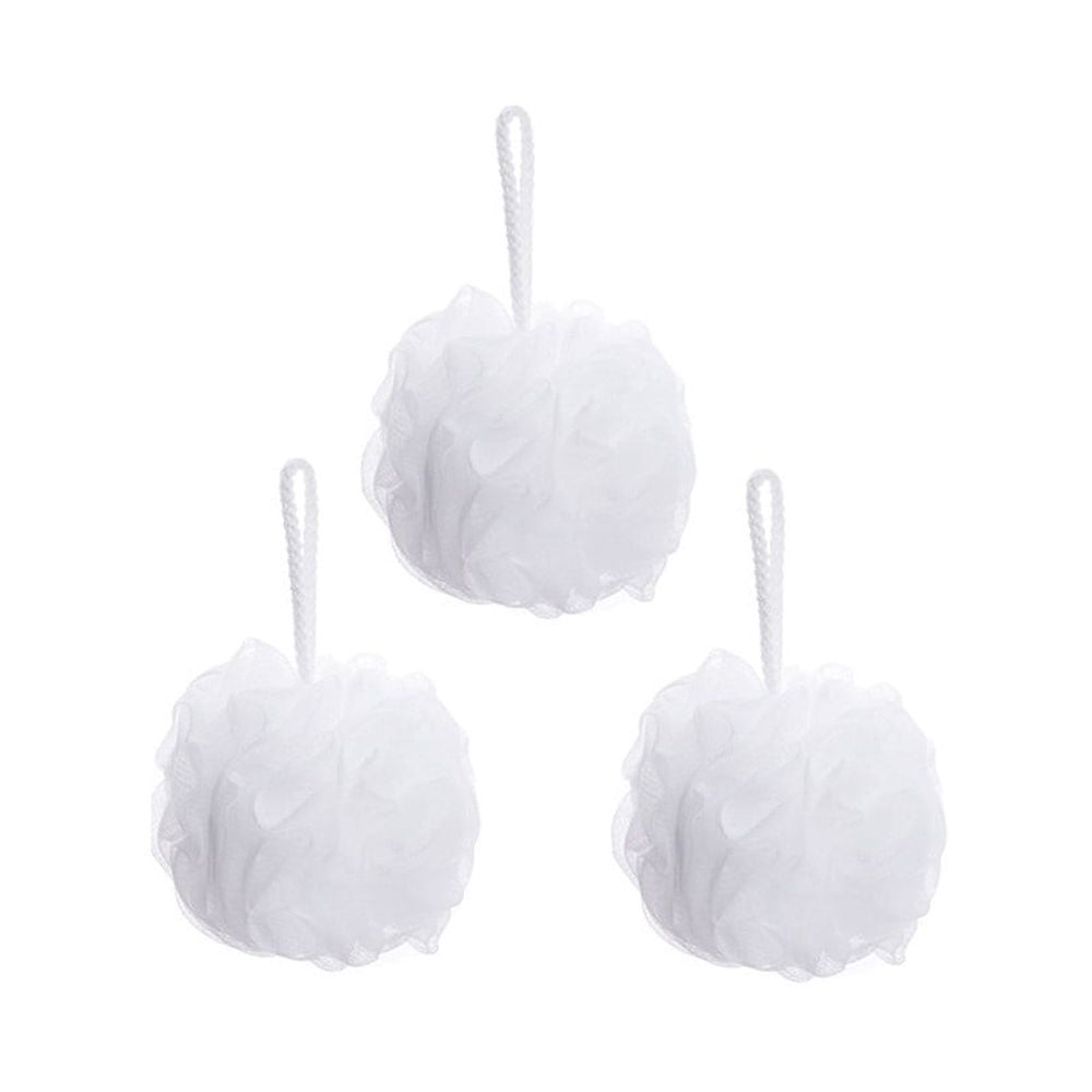 Bath Sponges Shower Loofahs 60g Mesh Balls Sponge 3 Pack White for Body ...