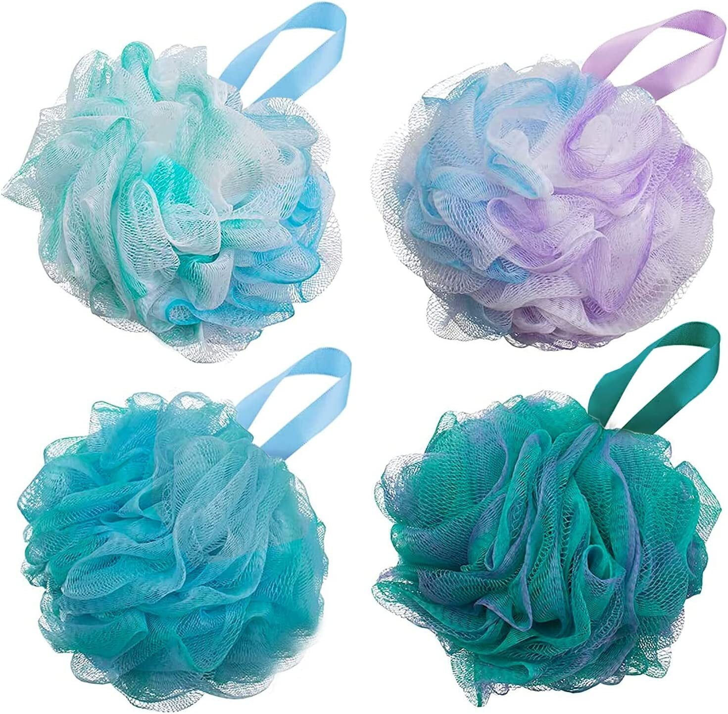 Bath Sponges Shower Loofahs 75g Mesh Balls Sponge 4 Colors for Body ...