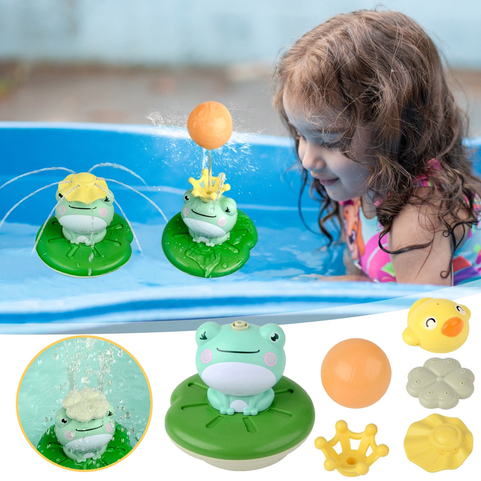 Bath Sprinkler Toy Set | 4 Removable Spinning Sprays - Motorized Water ...