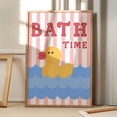 Bath Time Duck Art Poster Cartoon Wall Art Bathroom Decor Retro Home ...