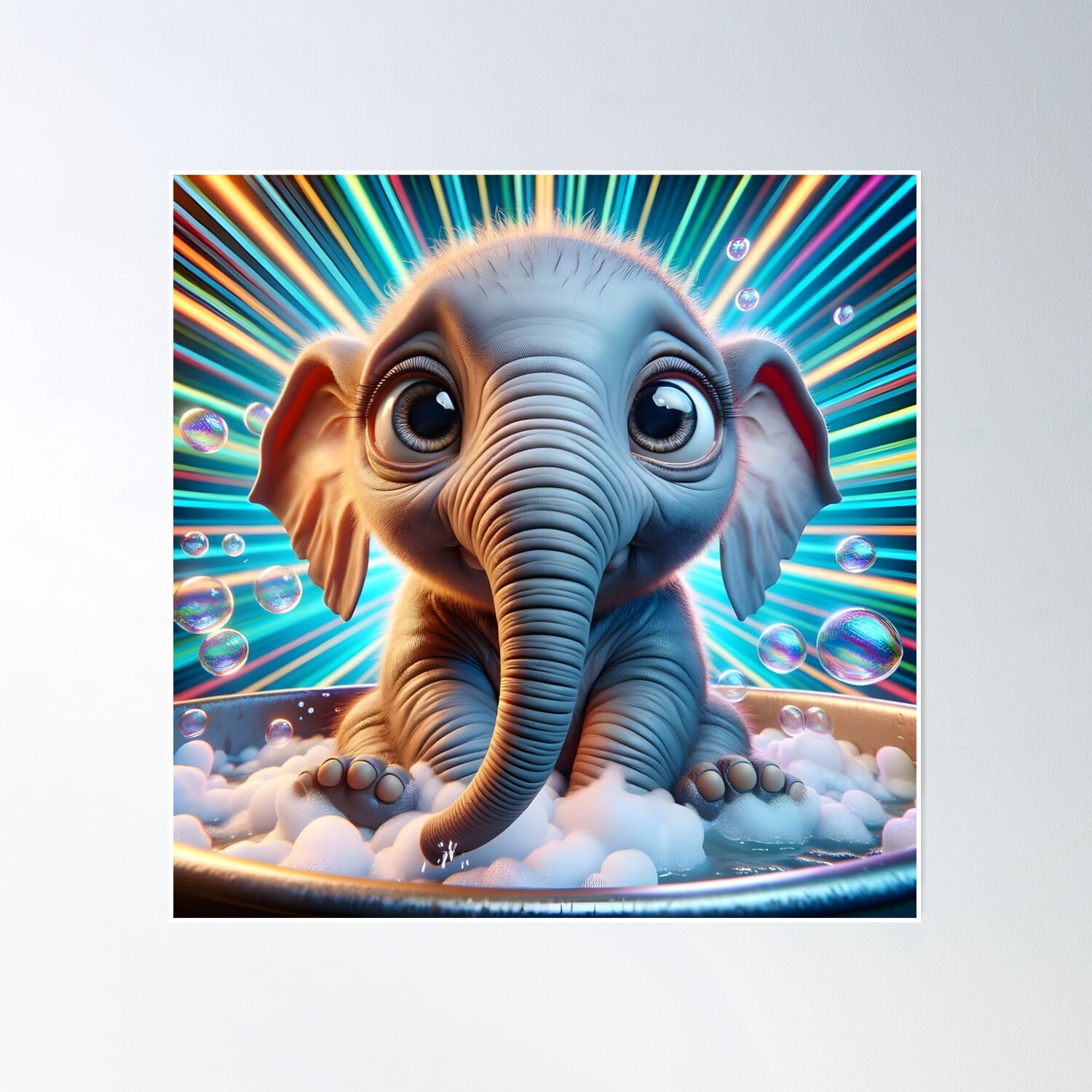 Bath Time Poster Wall Art, Modern Wall Decor, 16x16 UNFRAMED - Walmart.com