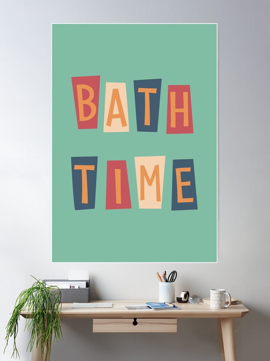 Bath Time Poster Wall Art, Modern Wall Decor For Living Room Bedroom ...