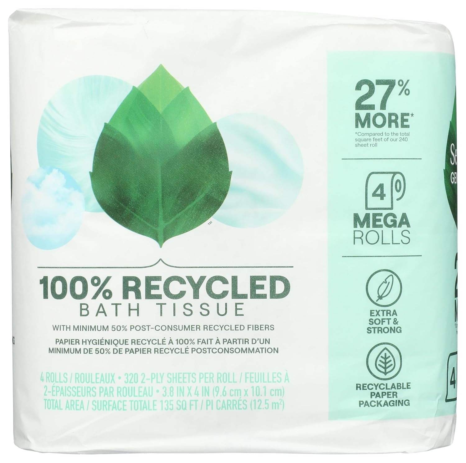 Bath Tissue 4 Roll 320 Sheet, 320 Ct - Walmart.com