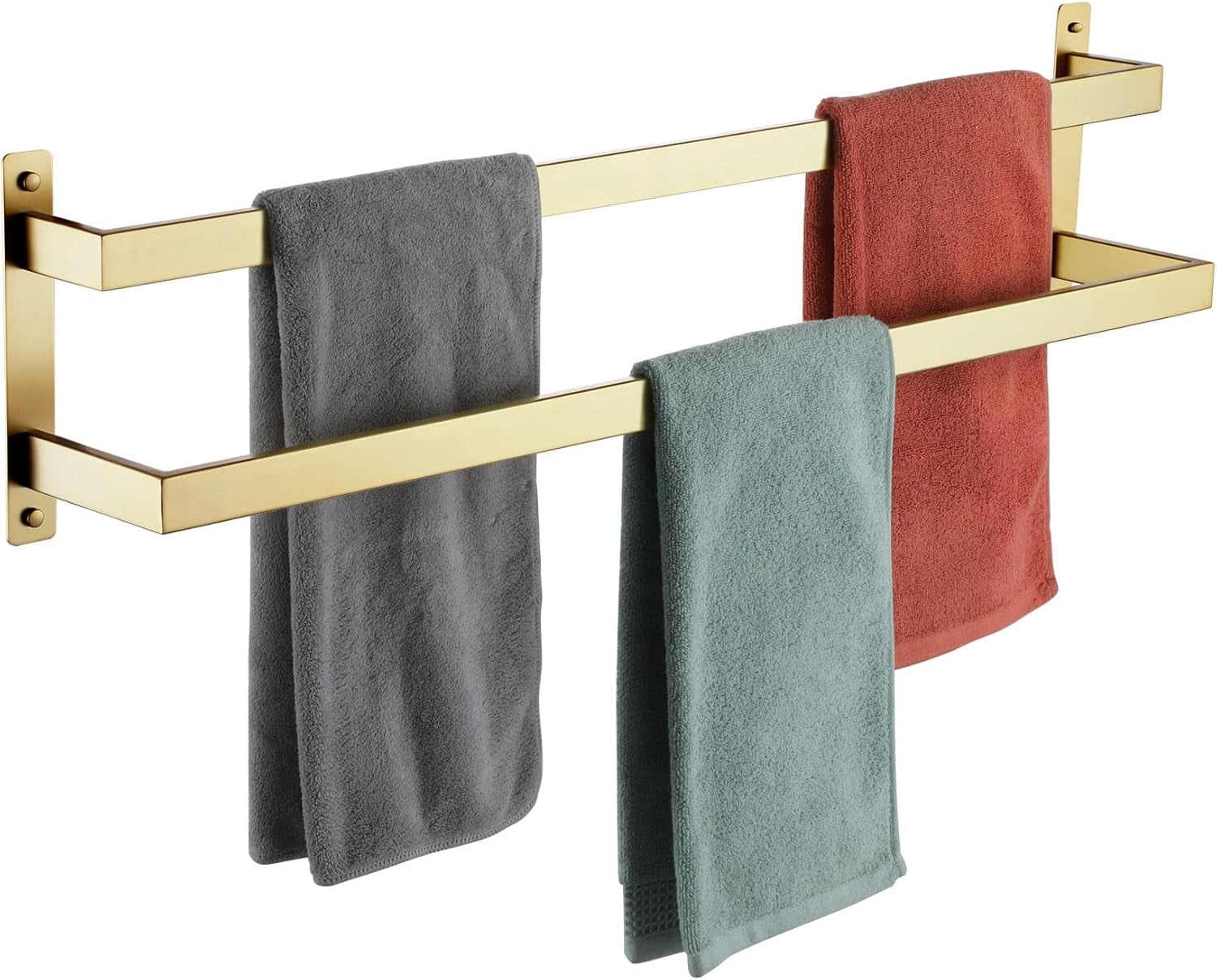 Bath Towel Bars Bathroom 2-Tiers Ladder Brushed Gold Towel Rails 32 ...