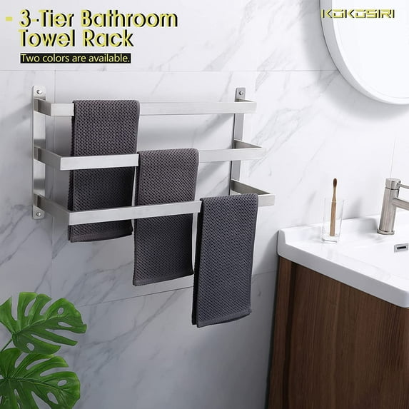 Bath Towel Bars Bathroom 3-Tiers Ladder Toilet Paper Holder Toilet Roll ...