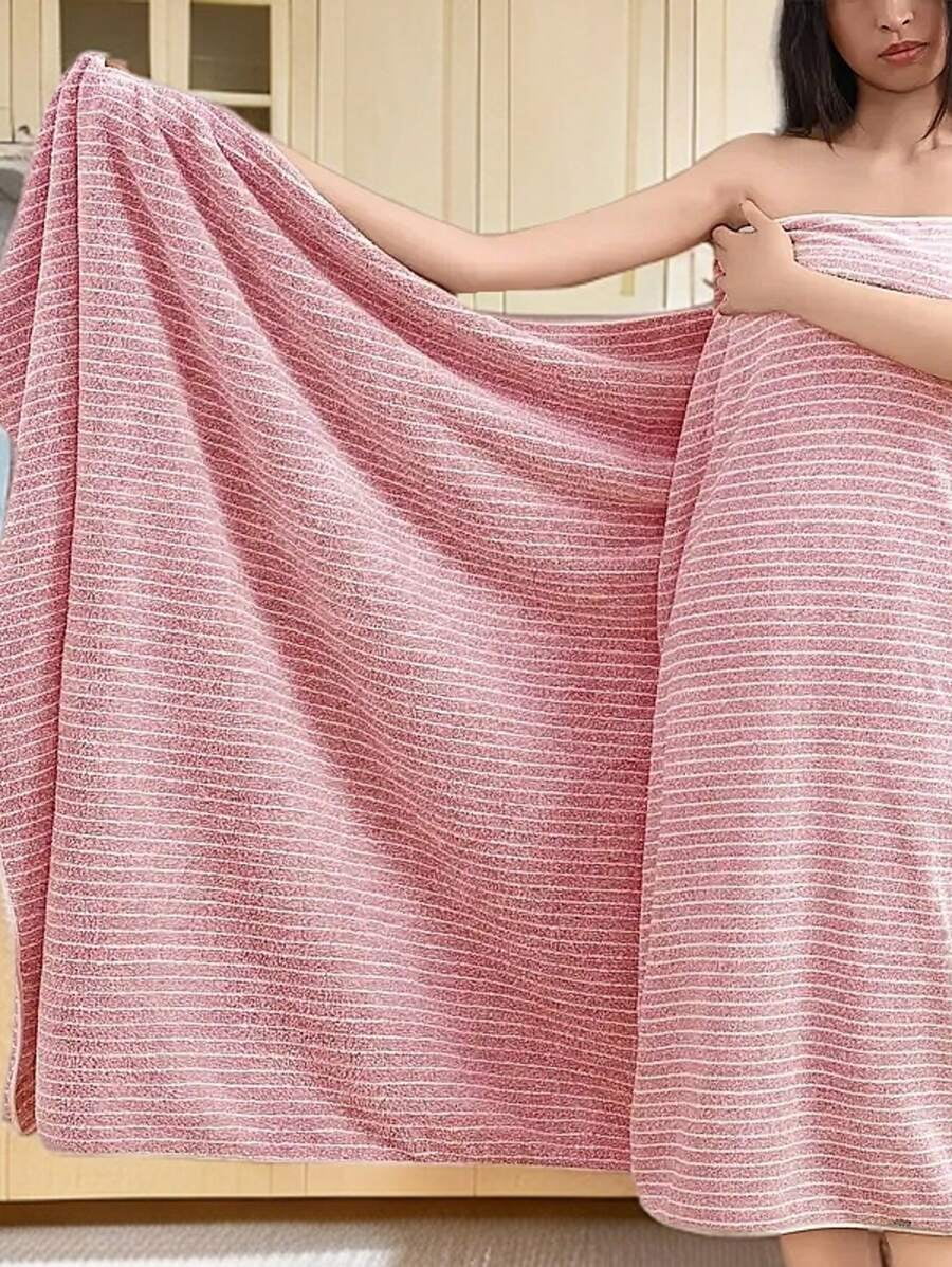 Bath Towel Extra Large Absorbent Soft Striped Towel Sheet For Home ...