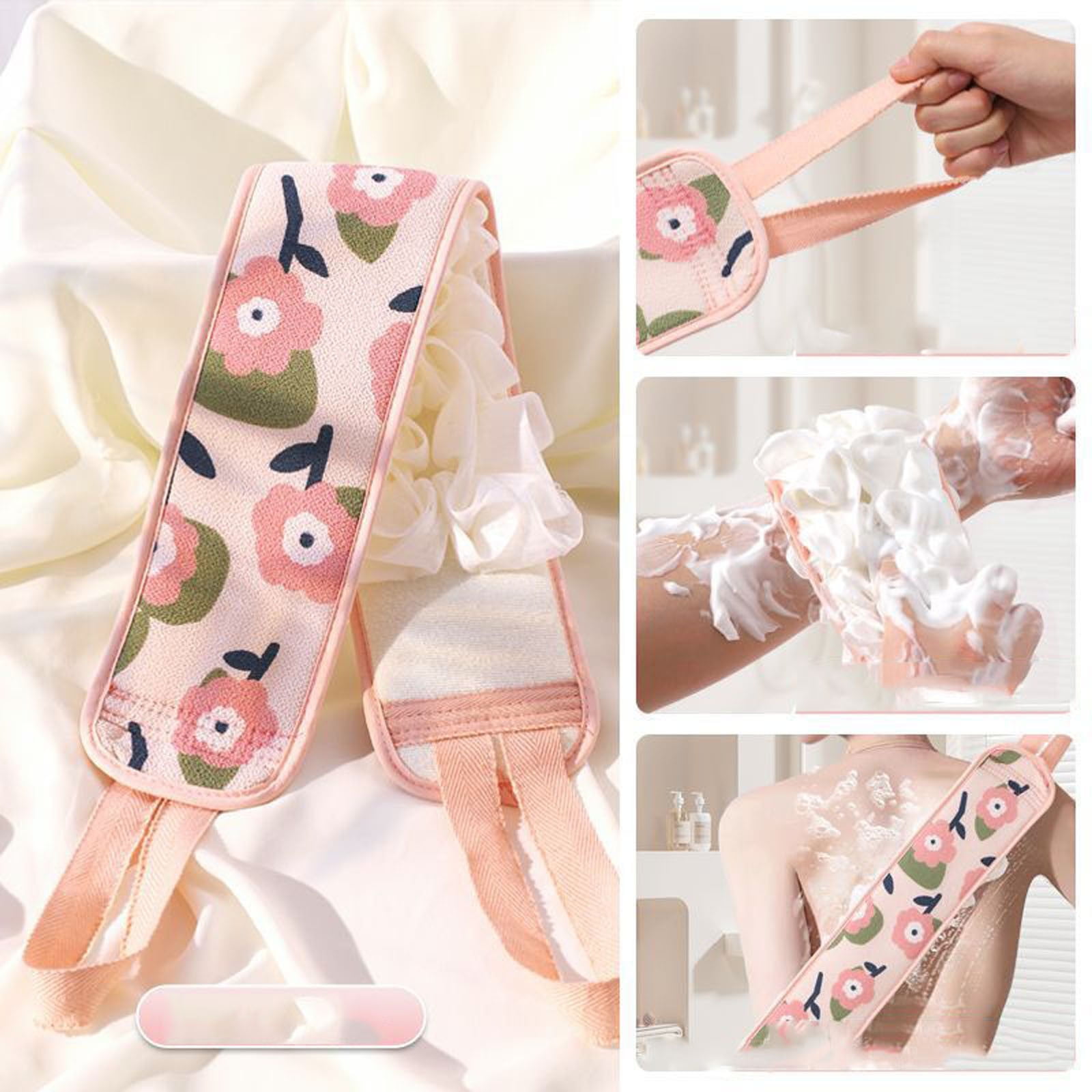 Bath Towel Fine Sand Double Sided Exfoliating Back Scrubber | Dual Purpose Back Rubbing Strap ...