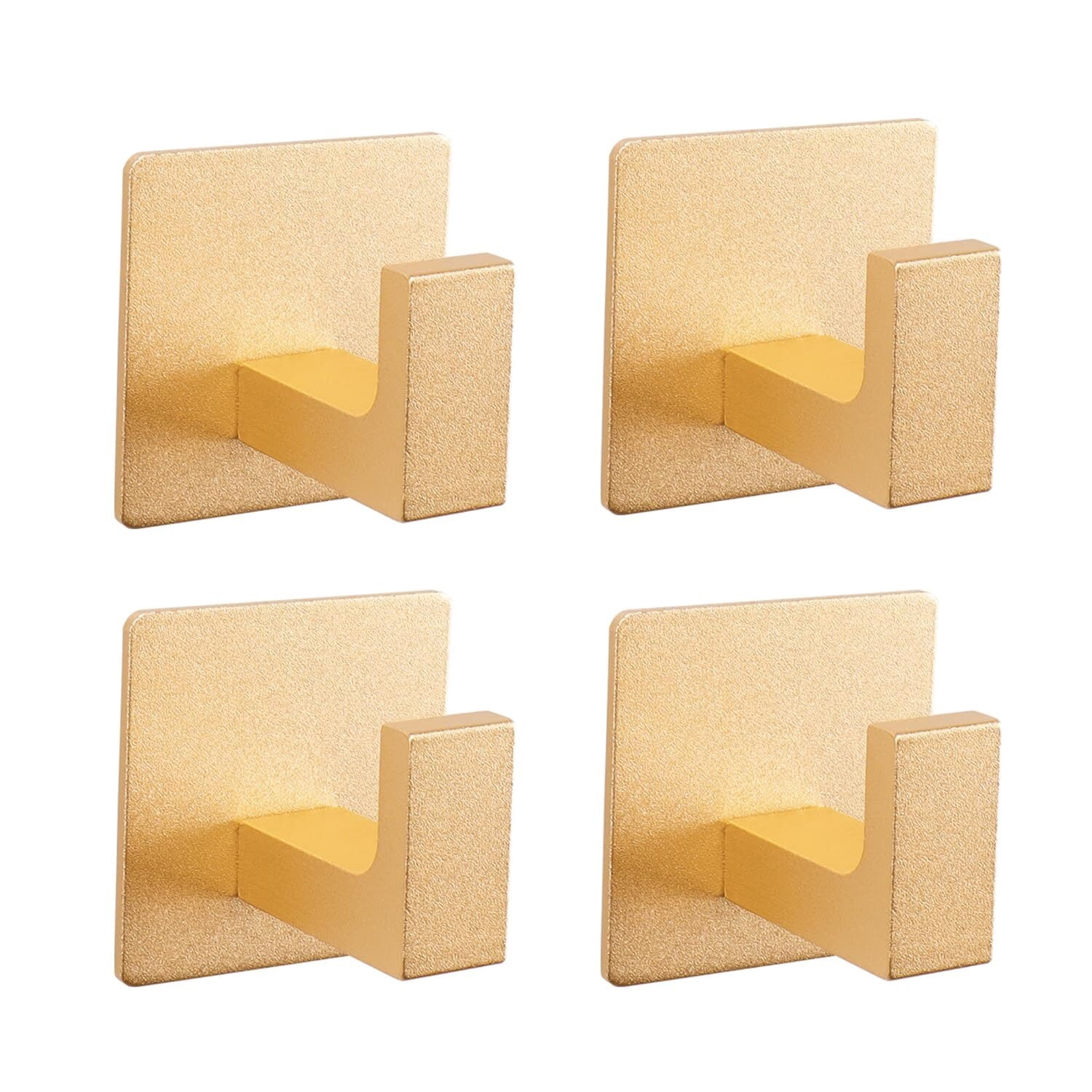 Bath Towel Hook,4 Pack Self Adhesive Square Coat Hooks, Sturdy No ...