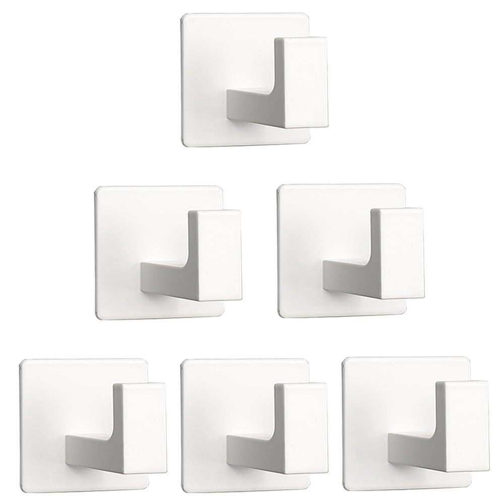 Bath Towel Hook,4 Pack Self Adhesive Square Coat Hooks, Sturdy No ...