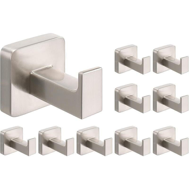 Bath Towel Hooks -SUS304 Stainless Steel Square Clothes Robe Hooks ...