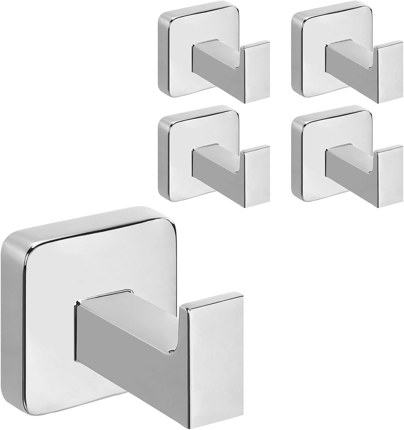 Bath Towel Hooks -SUS304 Stainless Steel Square Clothes Robe Hooks ...