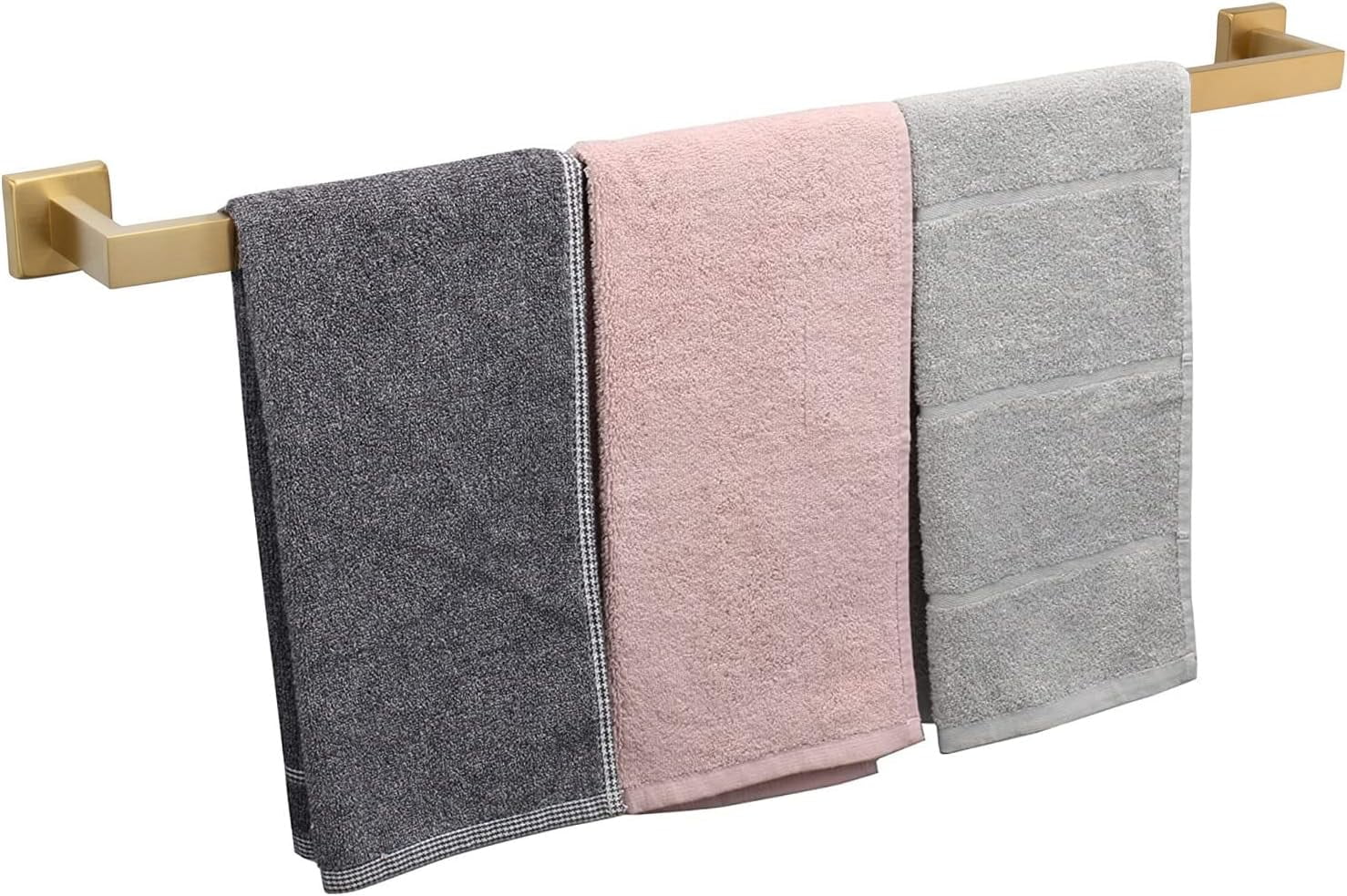 Bath Towel Rack - Square Base Thicken SUS304 Stainless Steel Towel Bar ...