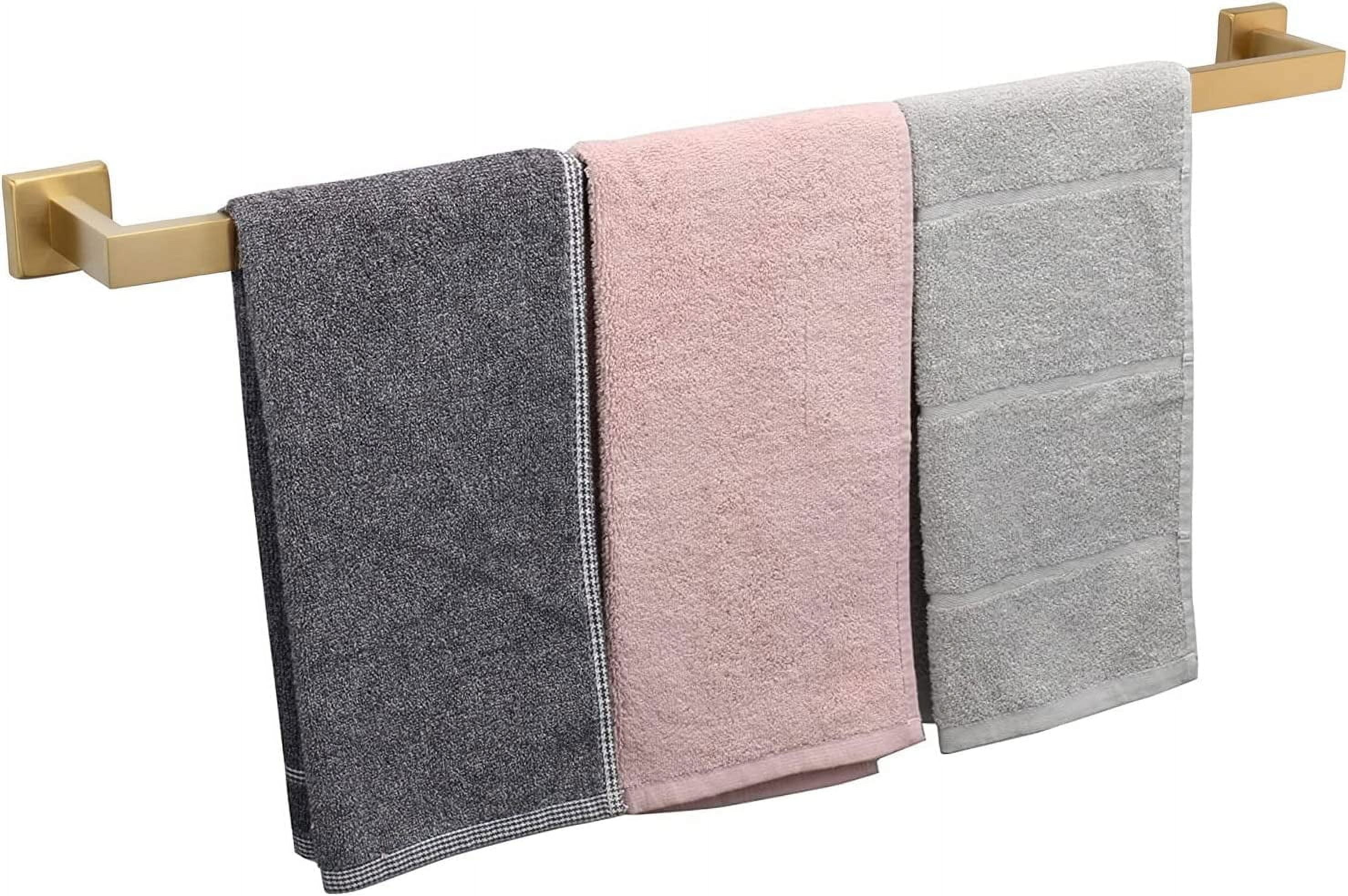 Bath Towel Rack - Square Base Thicken SUS304 Stainless Steel Towel Bar ...