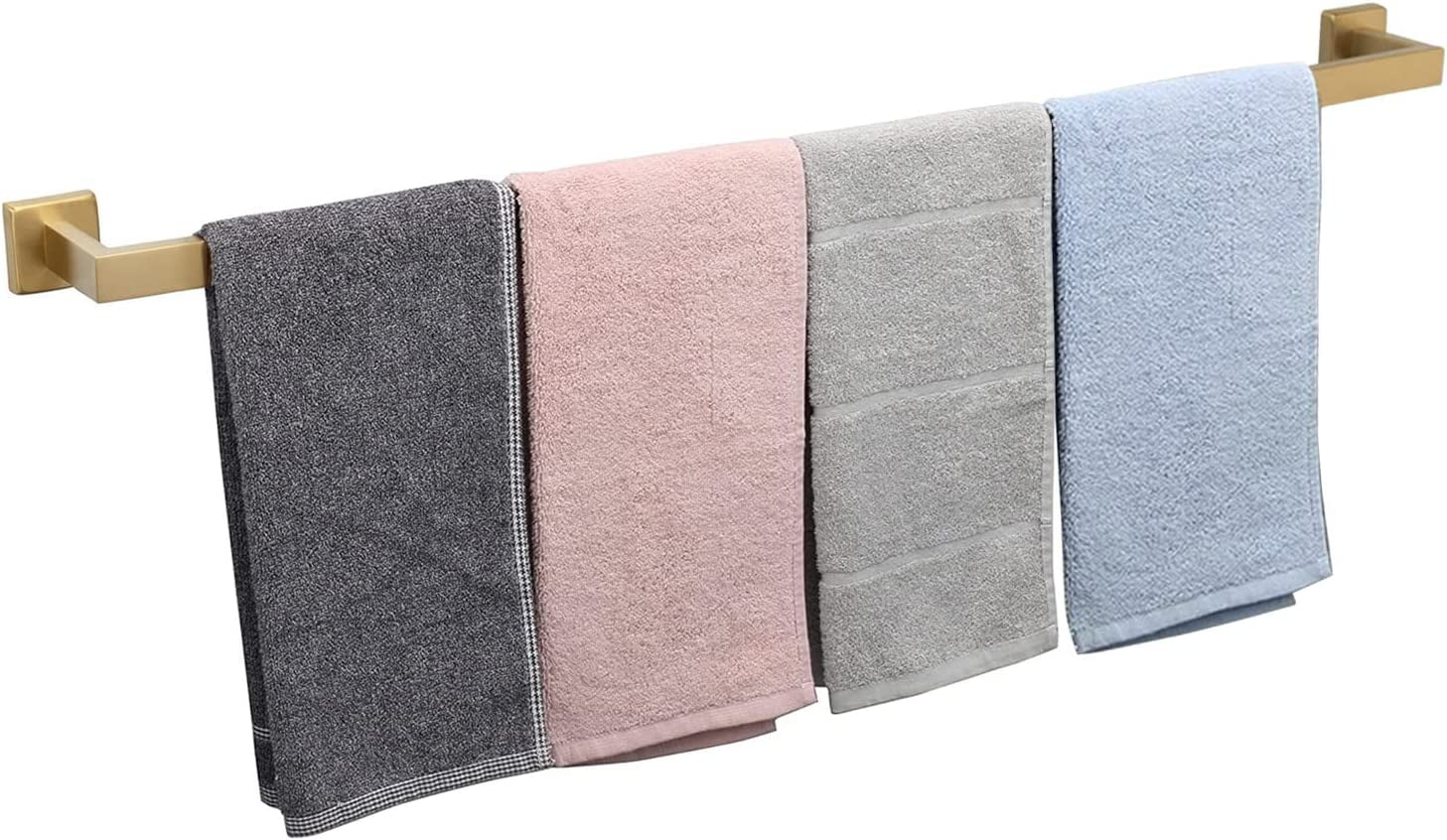 Bath Towel Rack - Square Base Thicken SUS304 Stainless Steel Towel Bar ...