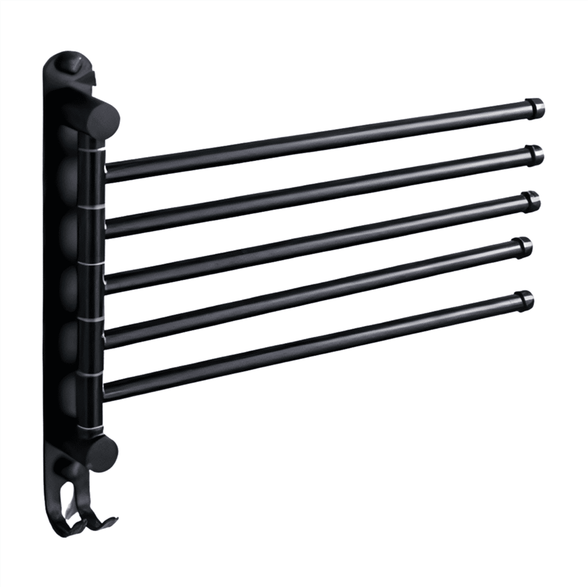 Bath Towel Rack Swivel Bathroom Swing Arm Bar Wall Mounted Clothes Hanger 5 Strokes - Walmart.com