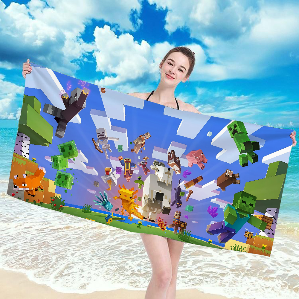 Bath Towel Robe Minecraft Beach Towels Large Spa Bathrobe Girl Bathing ...